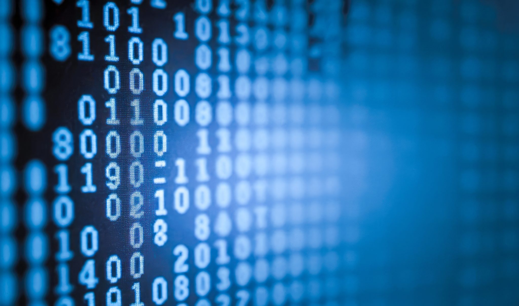 Blue,Computer,Screen,Filled,With,Binary,Code.,Ideal,For,Concepts ...